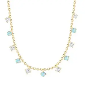KAMARIA Lights In The Milky Way Opal Necklace On Ball Chain Large - Gold