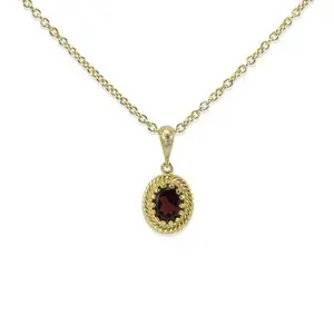 VINTOUCH ITALY Gold / Red Luccichio Garnet Pendant Necklace - Gold/red