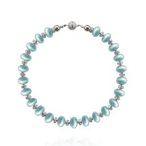 SAULE LABEL Silver / Blue Mika Necklace In Aqua Blue - Silver/blue