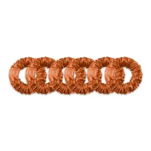 6FIFTYTWO® Pure Mulberry Mini Silk Scrunchies - Orange