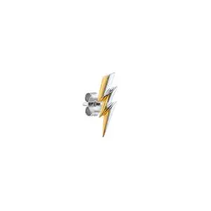 TRUE ROCKS Silver / Gold Gold & Silver Lightning Bolt Stud Earring - Silver/gold