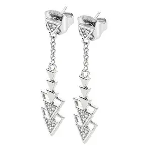 LUCY QUARTERMAINE Solid Sterling Art Deco Triangle Earrings - Silver