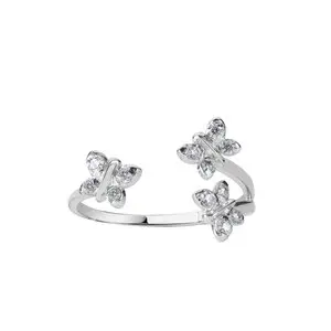 BLOOMTINE | EARTH ANGEL HQ Enchanting Flutterfly™ Sterling Trio Butterfly Ring - Silver