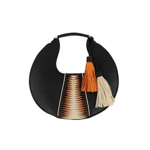 OTRERA Libertas & Orange Leather Shoulder Bag - Black