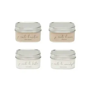 JE MÉRITE (I DESERVE) Neutrals Sweet & Savory Wax Melt Set Love, Adventure, Kismet, & Serendipity - Black/red