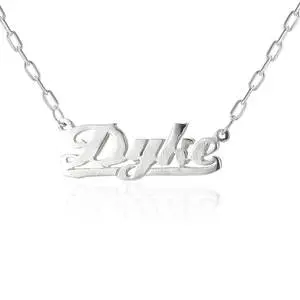 CARTOGRAPHY Dyke Nameplate Necklace In Sterling - Silver