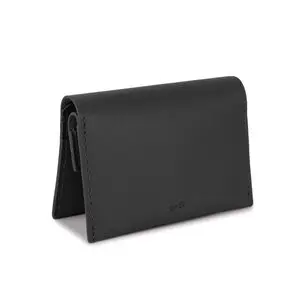 GODI. Handmade Leather Coin & Card Wallet - Black