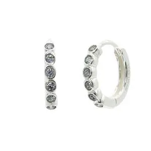 MHART Gold Moissanite Huggie Hoops