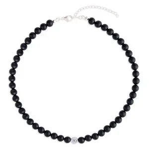 N'DAMUS LONDON Onyx Gemstone Necklace & Sterling Silver Chain - Black
