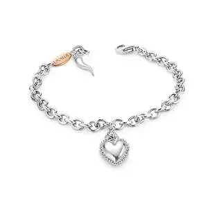UNALOE Sterling Bracelet With Heart & Cornicello Charms – Symbolic Jewelry - Silver