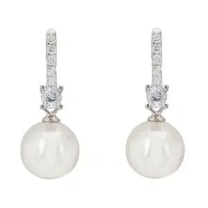LATELITA Silver / White Serenity Pearl Hoop Earrings Silver - Silver/white