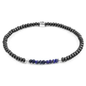 ANCHOR & CREW Silver / Blue Blue Lapis Lazuli Paralana Silver & Stone Bracelet - Silver/blue
