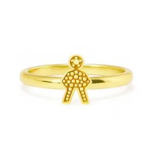 UNALOE Adjustable Ring With Little In Sterling Silver With Plated For Family And Love - Gold