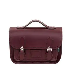 ZATCHELS Leather Midi Satchel Marsala - Red