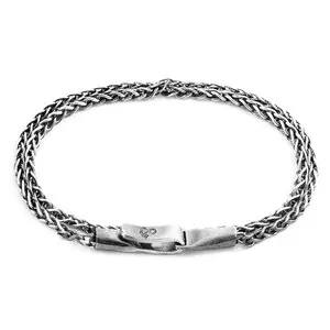 ANCHOR & CREW Staysail Double Sail Chain Bracelet - Silver