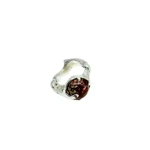 TG-JEWELLERY BY TAMARA GERVASIO Silver / Red The Sculpture Sterling Silver Ring With Jasper - Silver/red