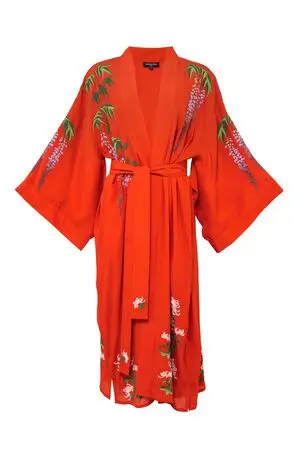 ARTEMIS MUSE Long Embroidered Kimono