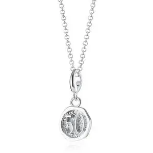 LILY CHARMED Sterling Fiftieth Birthday Charm Necklace - Silver