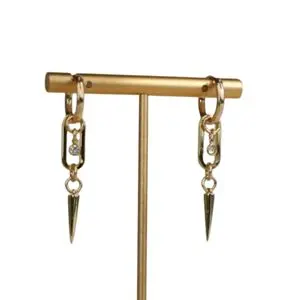 Rachel Nathan Round Hook & Rectangle Link - Gold