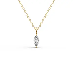 SEREIA OFFICIAL 14k 0.25 Ct Lab Grown Round Marquise Shape Diamond Solitaire Yellow - Gold