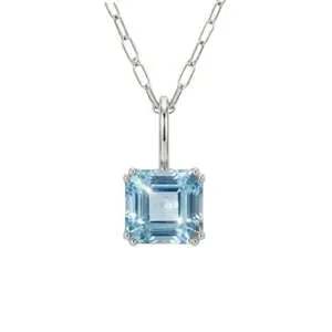 DAINTY LONDON Large Silver Topaz Necklace Astrid - Blue