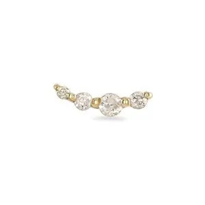 ZOHREH Neutrals Graduated Diamond Curve Flat Back Earring 14k - Gold