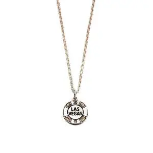POSH TOTTY DESIGNS Sterling Las Vegas Chip Dinky Charm Necklace - Silver