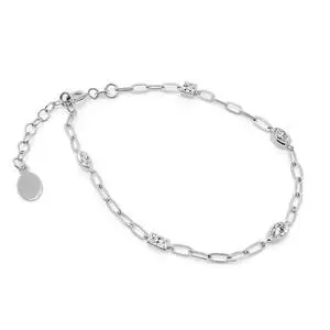 CLEMENCE WREN Asymmetric Gemstone Bracelet - Silver