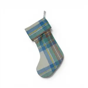 LOOM & COVE Stewart Muted 100% Wool Christmas Stocking - Blue