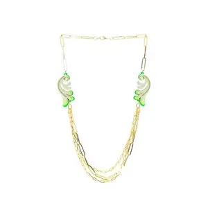 GISSA BICALHO Neutrals Acrylic Handmade Necklace Rosebush Clay