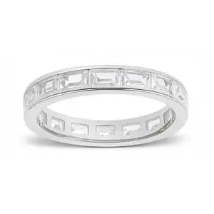 KYLIE HARPER Channel-set Baguette Diamond Cz Eternity Band Ring In Sterling - Silver