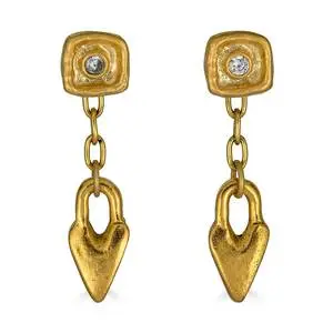 LONI PAUL JEWELRY Delicate Heart Earrings - Gold