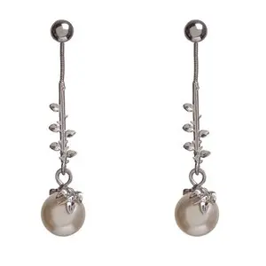KASUN LONDON Ivory Pearl Drop Earrings - Silver