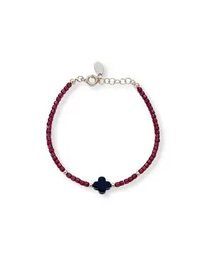 INARI JEWELLERY Black / Silver Sago Gemstone Beaded Bracelet - Black/silver