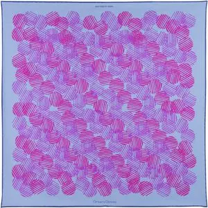 OTWAY & ORFORD Dot Dash' Silk Pocket Square In With Mauve & Pink. Full-size - Blue