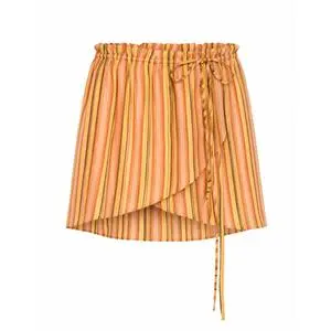 Carmen Says Zest Striped Wrap Skirt - Yellow
