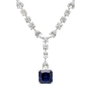 LATELITA White / Silver / Blue Penelope Tanzanite Statet Necklace Silver - White/silver/blue