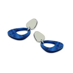 TOOLALLY Pebble Drop Earrings Dark Swirl - Blue