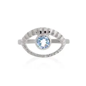 CHARLOTTE'S WEB JEWELLERY Eye Of Intuition Ring Blue Topaz - Silver