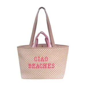 LILLY LOVES Ciao Beaches Neon Embroidered Bag - Grey/pink