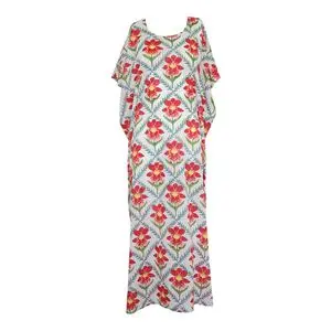 MANUELA CABRALES Delii Block Print Kaftan - Red