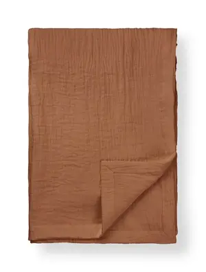 TAMEKO Dale Linen Bed Throw — Rust - Red