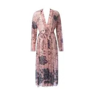 RODA SMARTSWIMWEAR Neutrals / Tan-through Mesh Beach Cover-up Robe Nude Body-art - Black