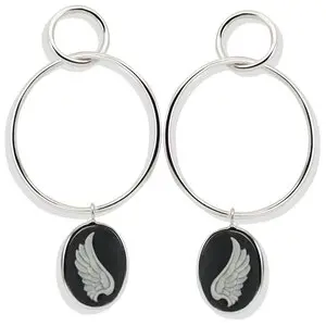 VINTOUCH ITALY Wings Hoop Earrings - Black