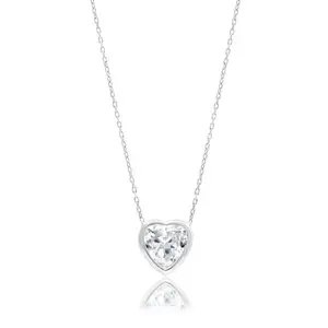 SHYMI Bezel-set Solitaire Necklace Heart - Silver