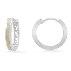 KYLIE HARPER Sterling Opal Hoop Earrings - Silver