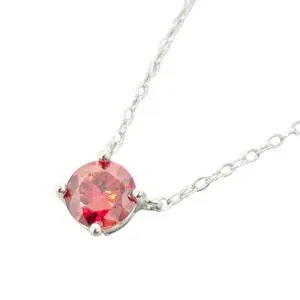 HARFI Red / Silver Ruby Moissanite Crystal Sterling Silver Necklace - Red/silver