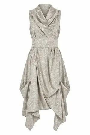 ATOM LABEL Wrap Ruched Dress Champagne Ornate - Silver