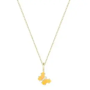 KAMARIA Mini Opal Butterfly Charm Necklace Tangerine - Orange