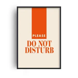 FANCLUB Playful Do Not Disturb Retro Bedroom Giclée Art Print A2 - Red